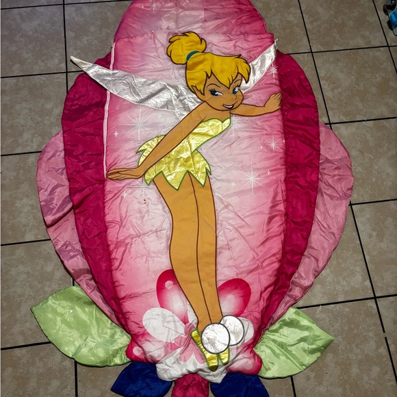 Disney | Other | Vintage Disney Tinker Bell Pink And Green Sleeping Bag ...